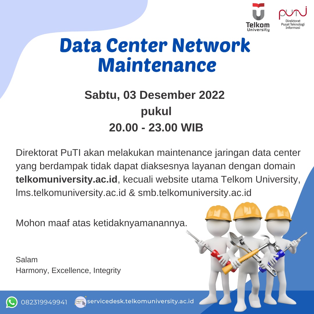 [Info PuTI] Data Center Network Maintenance - IT Service Desk